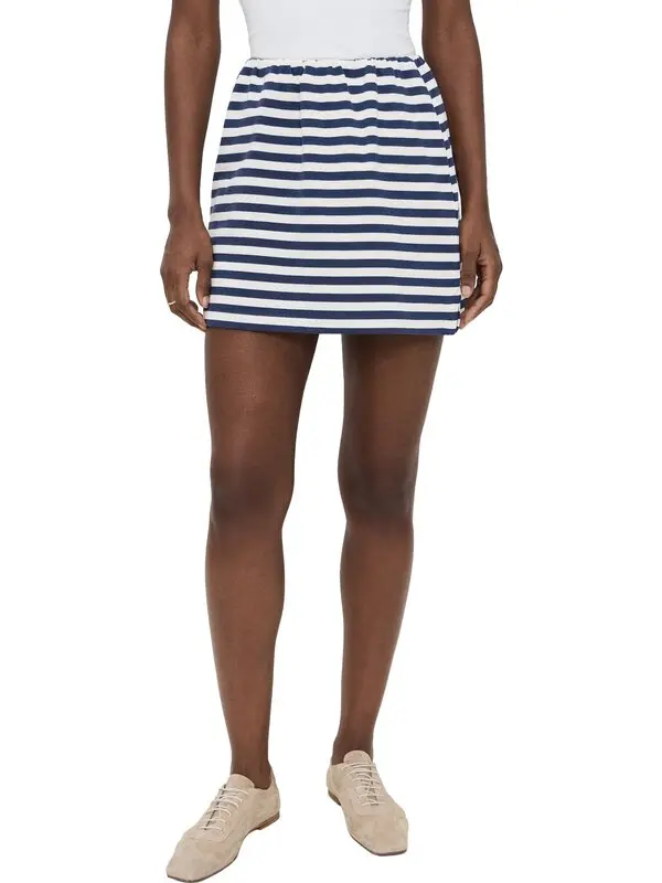 Posse Striped Jersey Mini Skirt - Navy Stripe