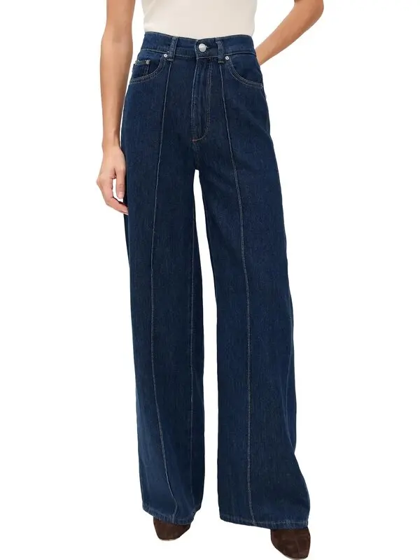 DL1961 Hepburn Wide Leg High Rise Jeans - Inkwell (dl Aura)