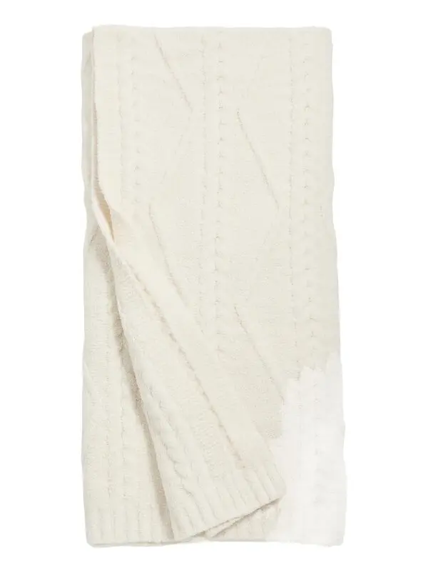 Barefoot Dreams Cable Knit Throw Blanket - Cream