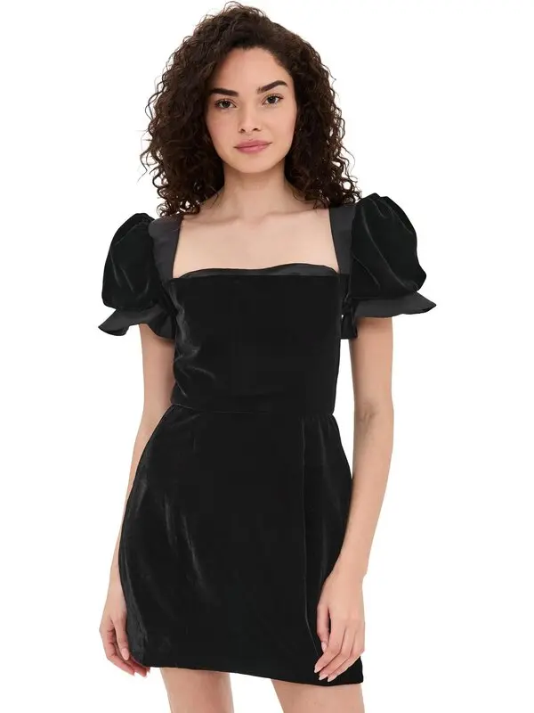 DAMARIS BAILEY Velvet Mini Dress - Black Velvet