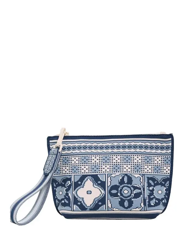 ALEMAIS Villa Romantica Jacquard Pouch - Blue Blue