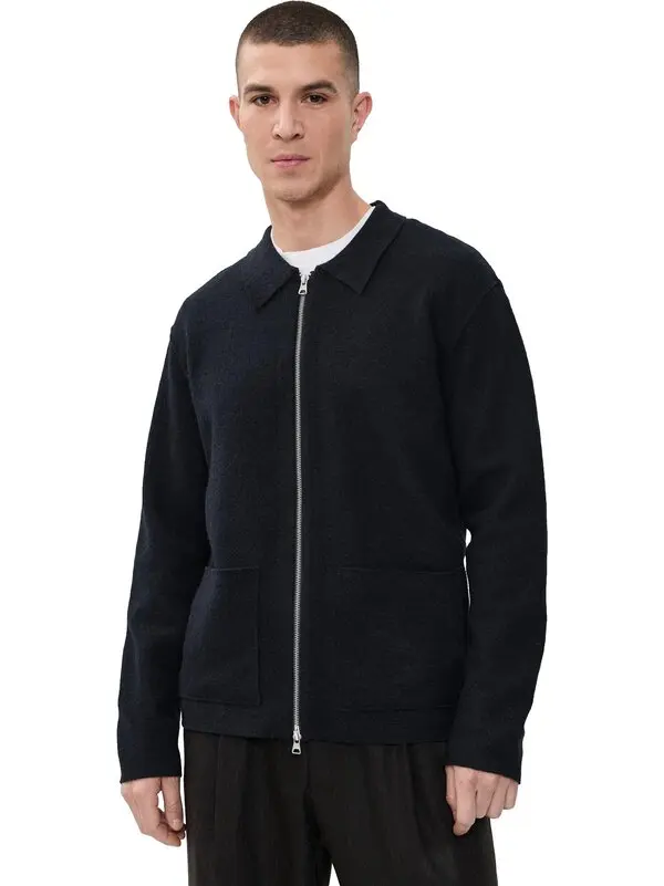 Nn07 Jonas Full Zip Sweater - Navy Blue