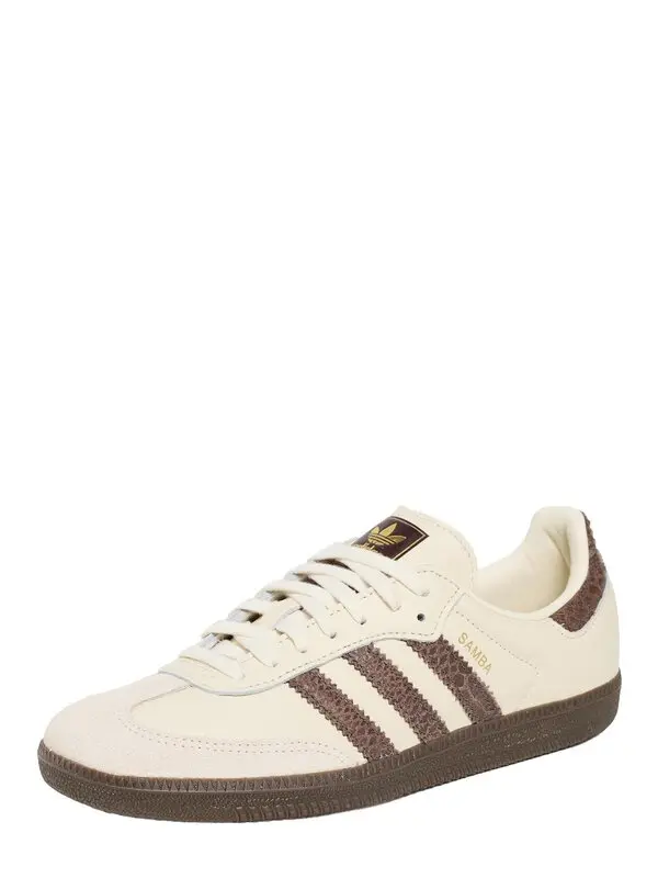 Adidas Samba Og Leather Sneakers - Cream Wh/earth Strata/maroon
