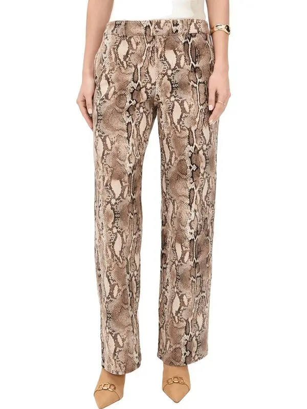 WAYF Savanna Animal Print Pants - Brown Snake