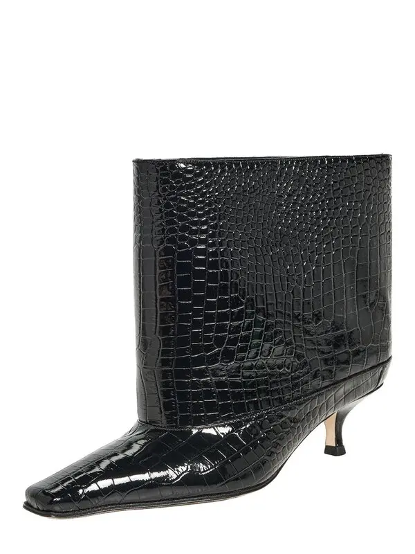 A.W.A.K.E. Mode Dana Croc-embossed Boots - Black