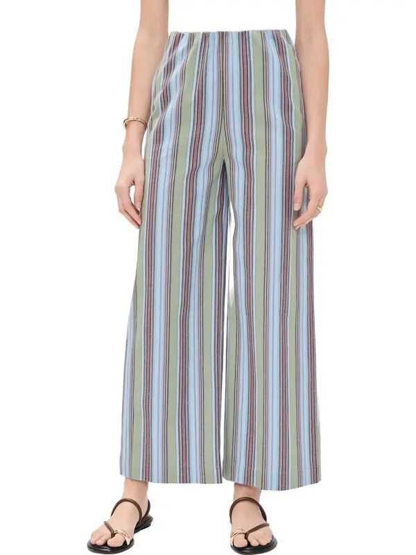 Faithfull The Brand Lane Striped Pants - Agua Stripe/blue