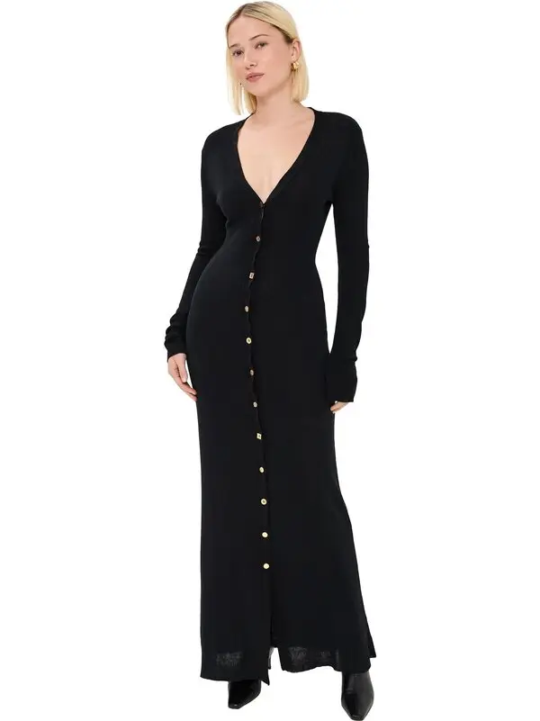 Françoise Cindy Knit Maxi Dress - Black