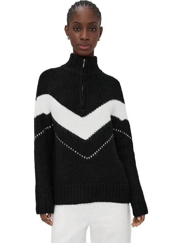 PISTOLA Arden Quarter Zip Sweater - Black Vanilla Ice