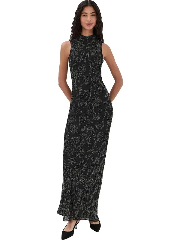 Veronica Beard Sylven Beaded Maxi Dress - Black