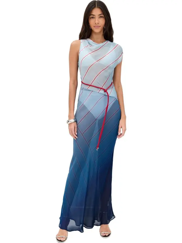 ROAME Crepe Capri Maxi Dress - Stripes Of The Seas