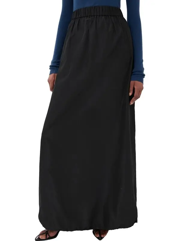 Tibi Nylon Maxi Skirt - Black