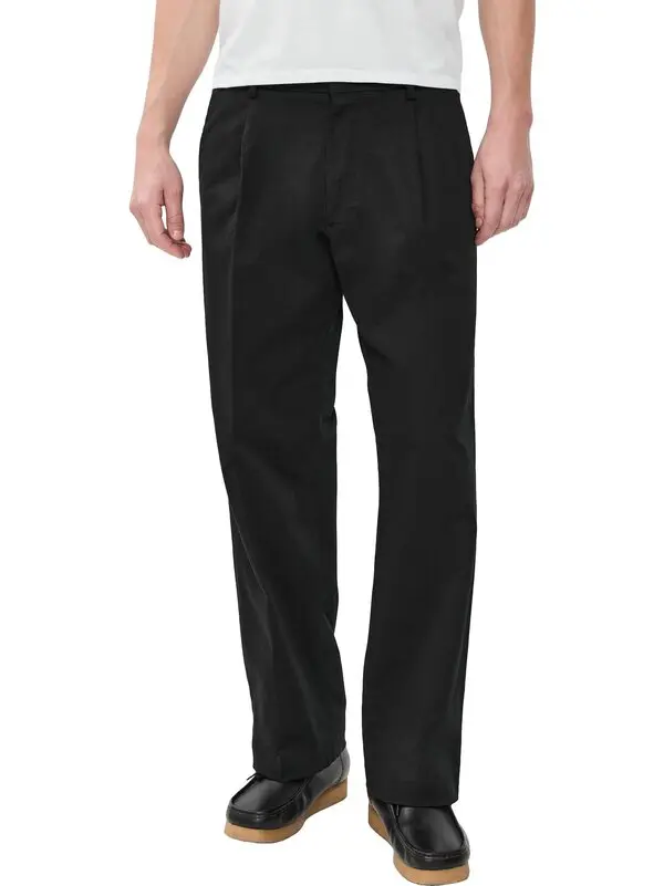 Nn07 Kaye Cotton Relaxed Pleated Trousers - Black