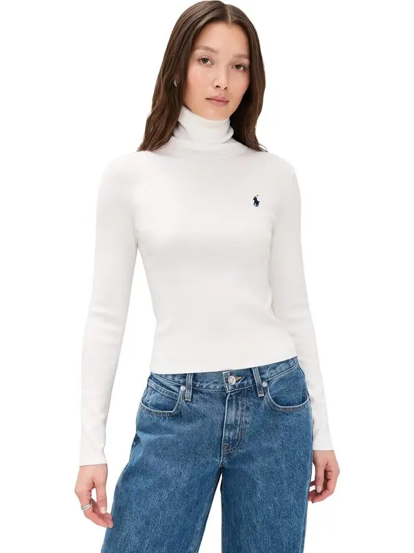 Polo Ralph Lauren Pima Cotton Shrunken Turtleneck - White
