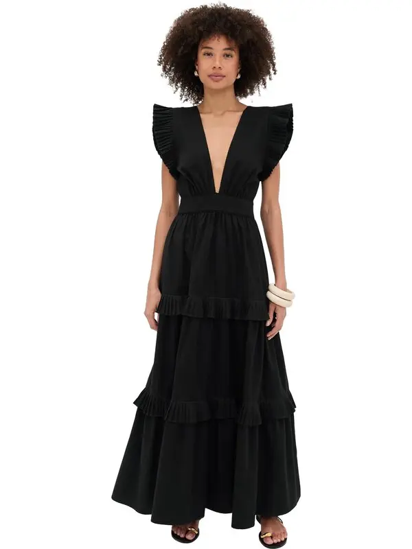 DE LORETA Cora Maxi Dress - Black
