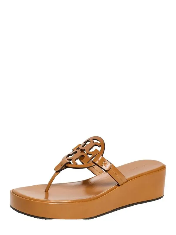Tory Burch Miller Wedge Sandals - Walnut