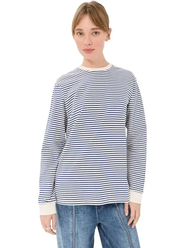 Tibi Striped Long-sleeve T-shirt - Blue/white Multi