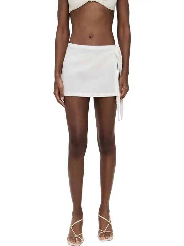 Staud Zandra Linen Mini Skirt - Ivory