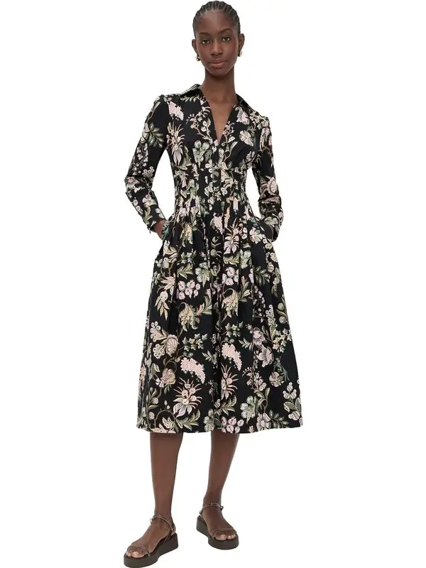 Cara Cara Cameron Floral Print Midi Dress - Clover Black