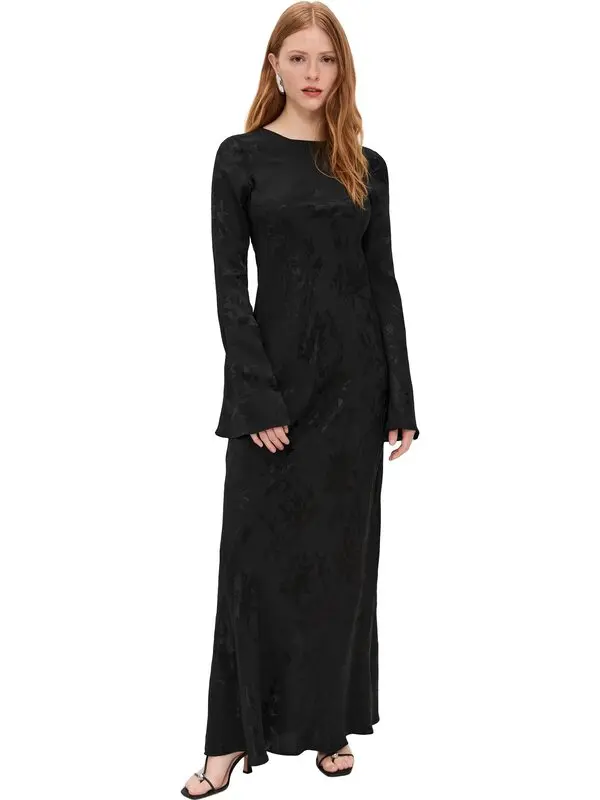 Hemant & Nandita Back Tie Maxi Dress - Black