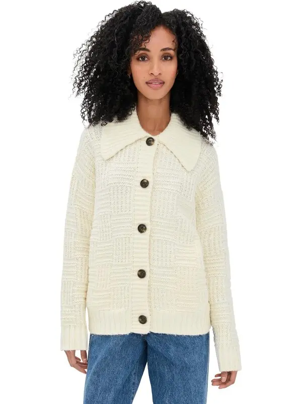 Faherty Brand Heirloom Cotton Outback Cardigan - Cream