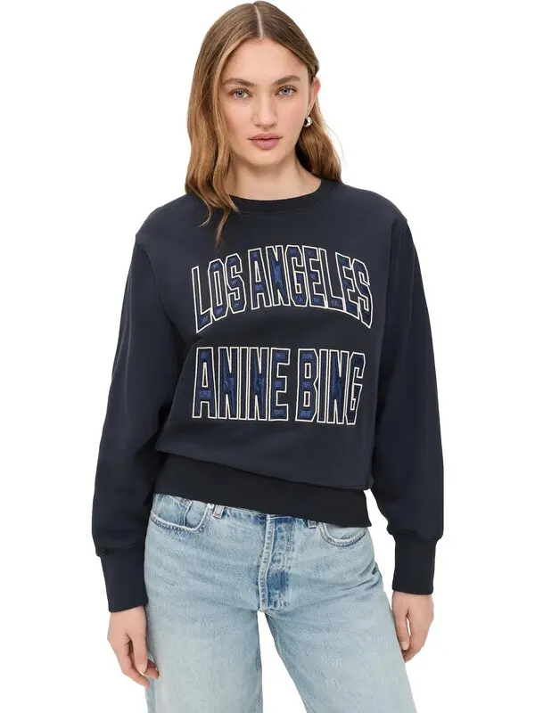 ANINE BING Harry Shrunken La Sweatshirt - Vintage Black