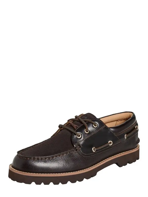 Sperry Newton 3 Eye Lug Boat Shoe - Dark Brown