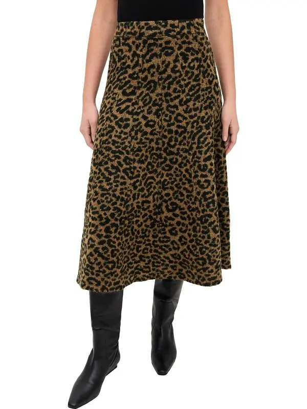 LE BOP Cheetah A-line Skirt - Camel Cheetah