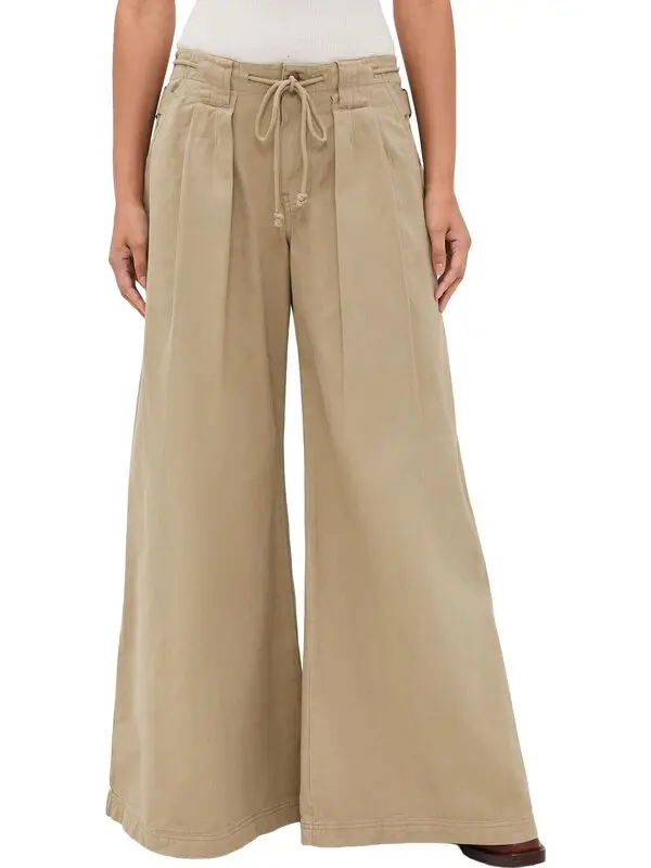 Free People Julien Wide Leg Chinos - Chinchilla