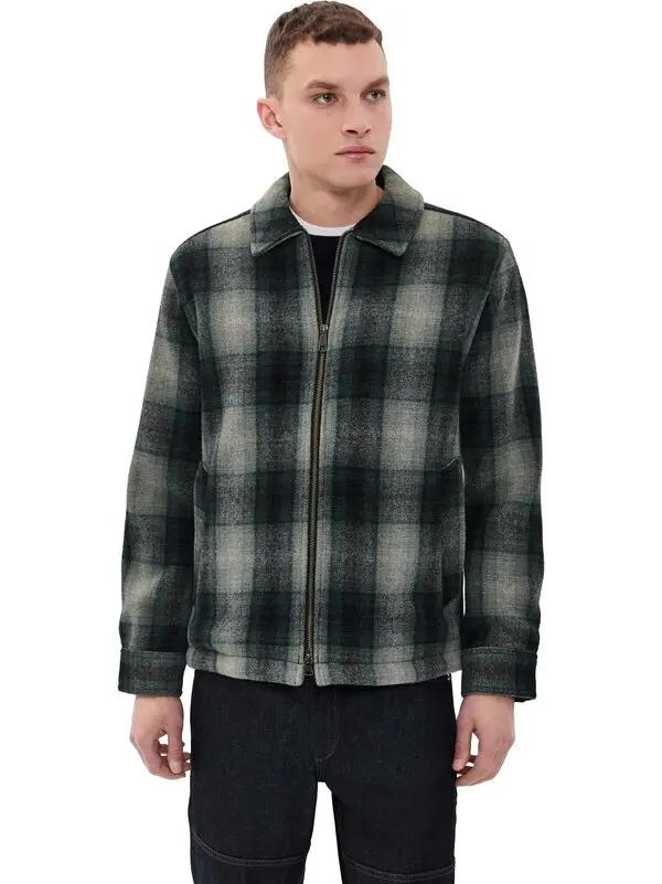 Taylor Stitch Waterfront Boiled Wool Jacket - Evergreen Plaid