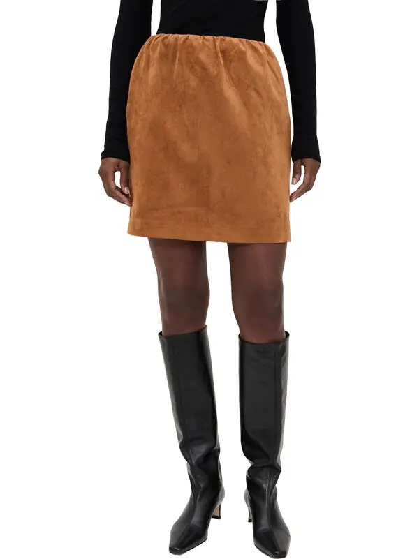 SHUSHU/TONG Smocked Short Skirt - Brown