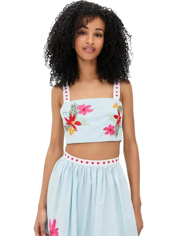 Fanm Mon Prag Top - Light Blue