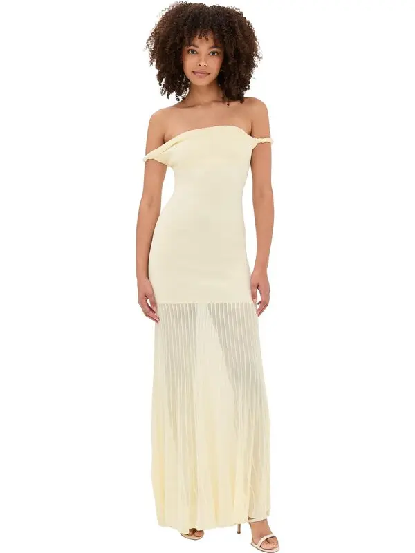 Sir The Label Elia Off-shoulder Maxi Dress - Lemon Sorbet