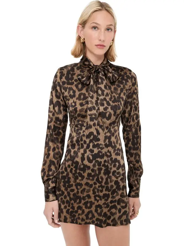 Françoise Molly Print Mini Dress - Leopard