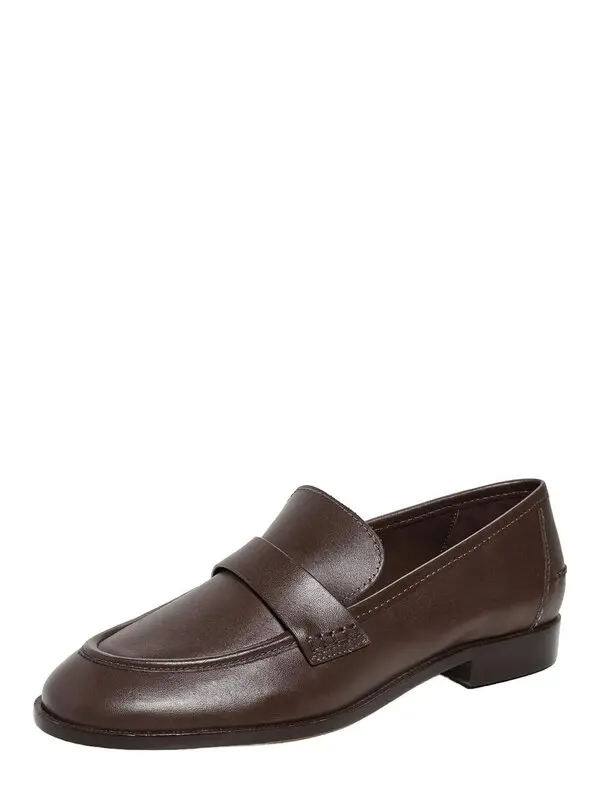 Larroude X Parke Leather Loafers - Luster Calf Brown
