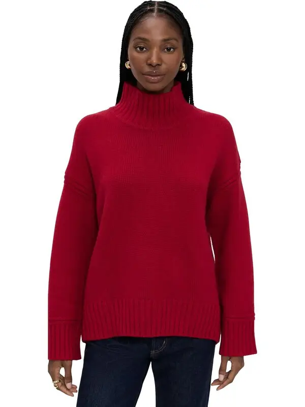 LA LIGNE Heavyweight Turtleneck Sweater - Dark Red