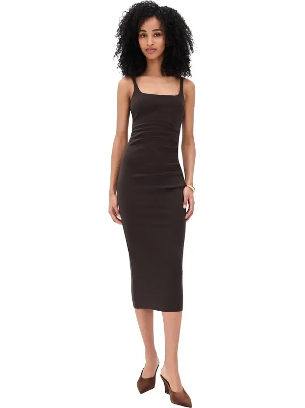 Bec & Bridge Karina Tuck Midi Dress - Espresso
