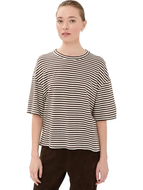 Sprwmn Oversized Boxy T-shirt - Americano Stripes