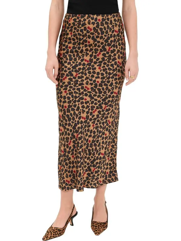 NEVER FULLY DRESSED Cherry Leopard Dorris Skirt - Brown