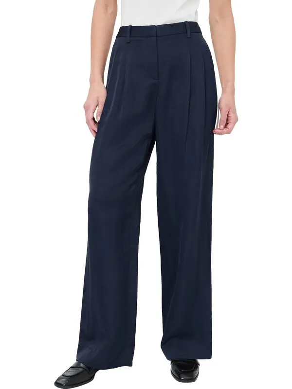 TWP Sulli Trousers With Tux Stripe - Midnight/bone