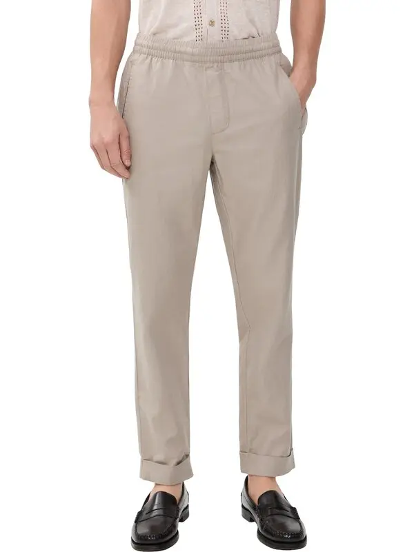 Onia Linen Cotton Stretch Cuff Pants - Oxford Tan