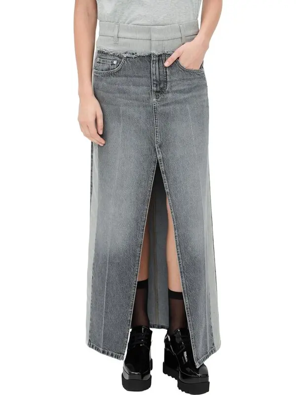 Stella McCartney Two-tone Denim Skirt - Grey Wash