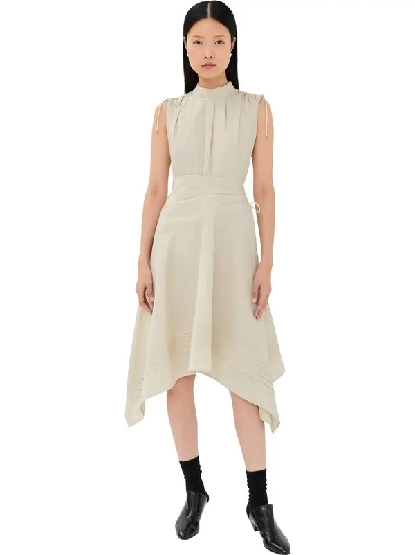 3.1 Phillip Lim Sleeveless Ruched Midi Dress - Stone
