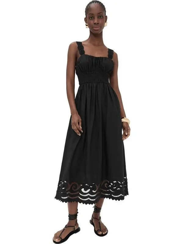Rails Anadia Midi Dress - Black Embroidery