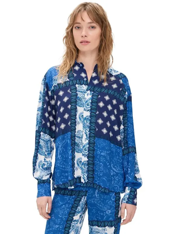 DONDE ESTEBAN Paisley Button-down Shirt - Midnight