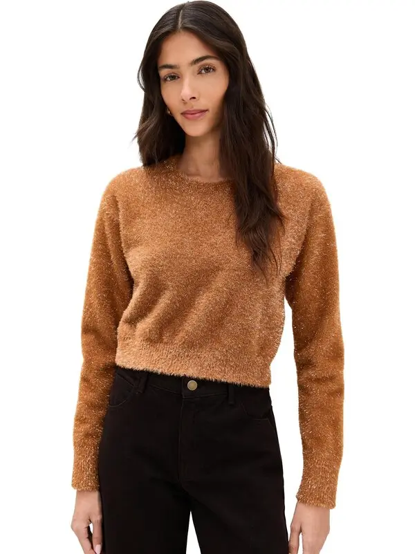 LE BOP Tinsel Cropped Sweater - Toffee