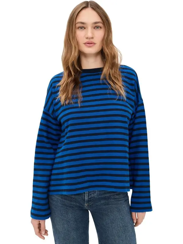 Madewell Crewneck Long Sleeve Tee In Stripe - Riviera Coast