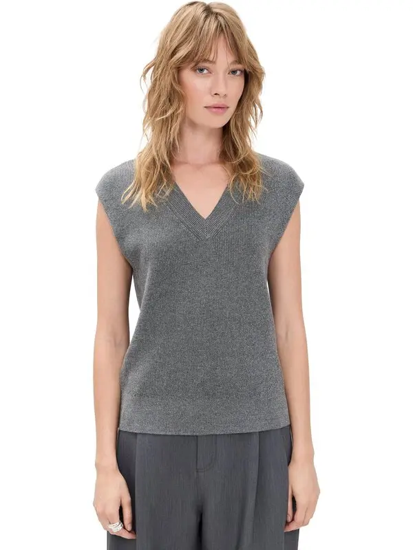 LE BOP Nova Metallic Sweater Vest - Charcoal