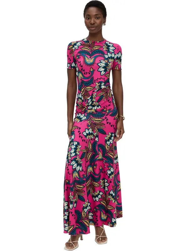 Eywasouls Malibu Annie Short Sleeve Maxi Dress - Orchid Botanica