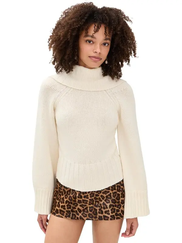 Cult Gaia Milika Cowl Neck Sweater - Off White