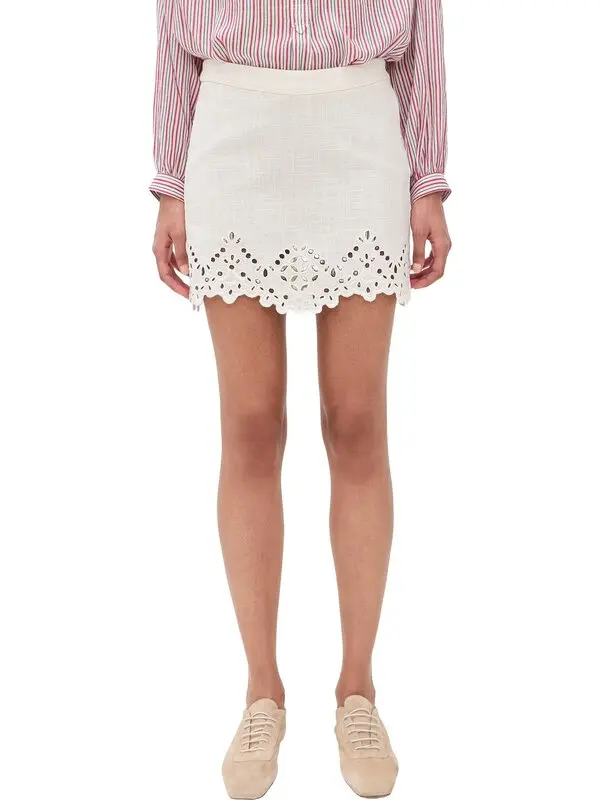 Isabel Marant Blouma Scalloped Mini Skirt - White